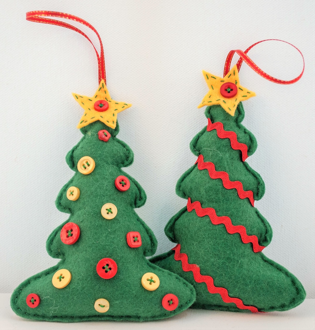 Christmas Felt Tree Decoration - Pattern and Instructions - Etsy