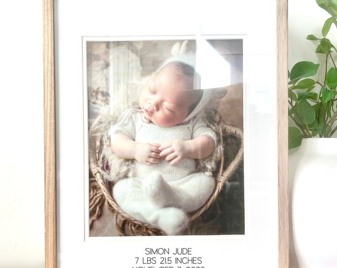 Simple and Sweet Personalized Wood Picture Frame, Cottage Core Baby ...