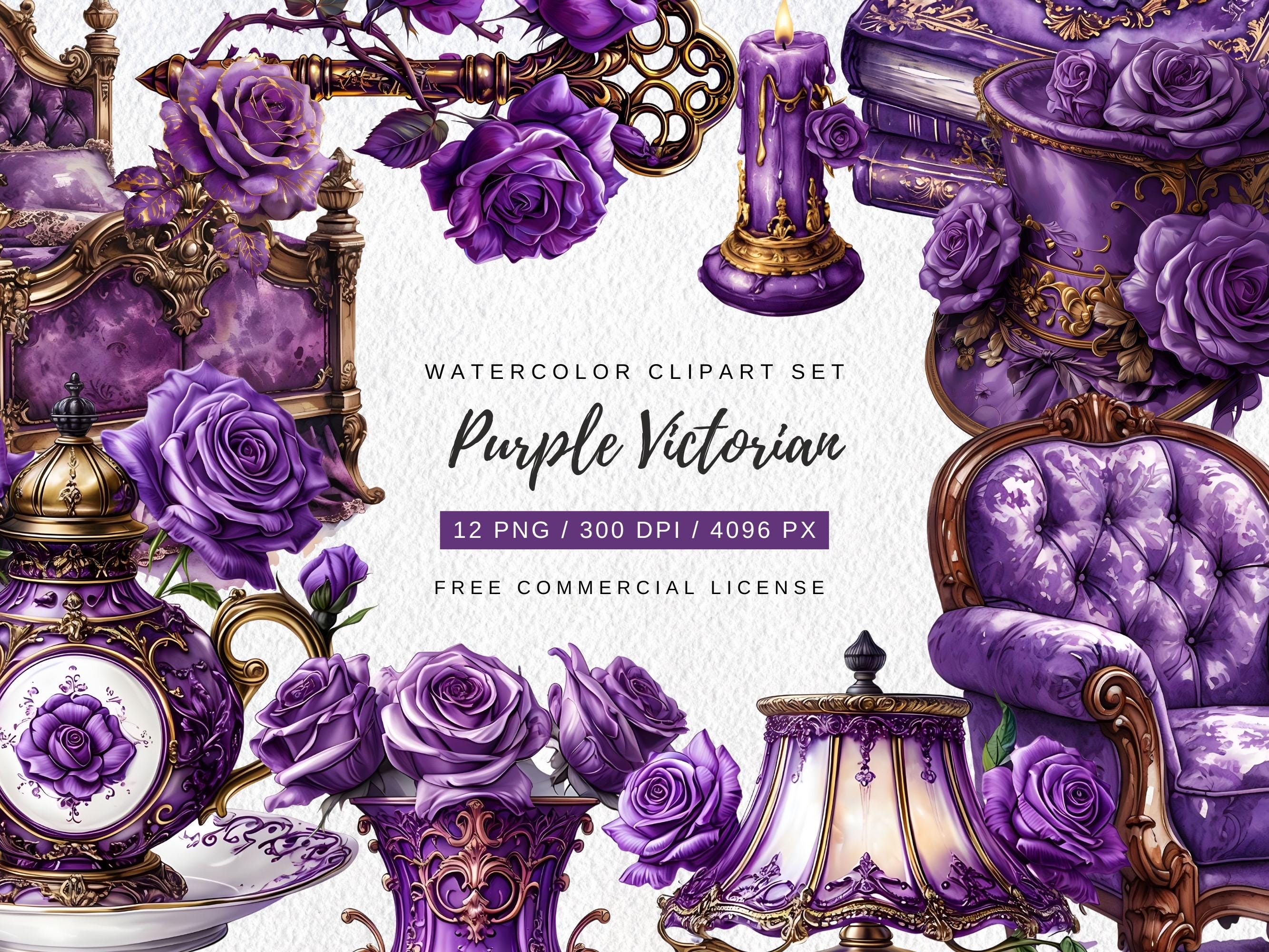 12 Watercolor Victorian Clipart Set Vintage-inspired Illustrations, PNG ...