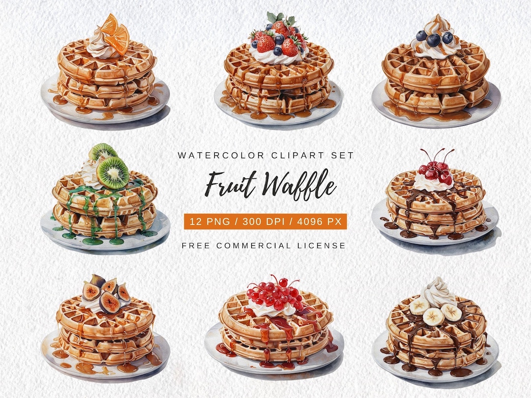 12 Fruit Waffle Dessert PNG Clipart – Breakfast Stack, High-quality ...