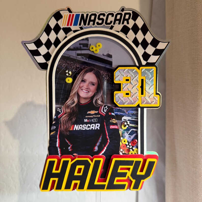 Personalized Racing Car Cake Topper, Nascar Birthday Party Decor. Any ...