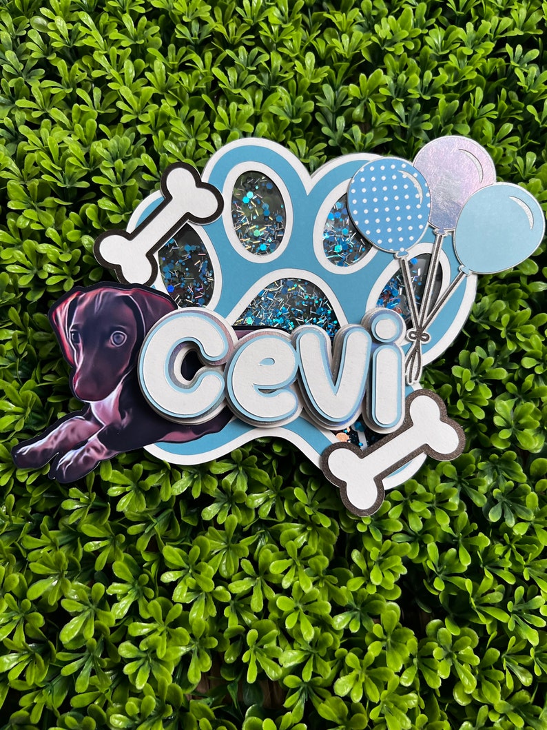 Custom Pet Cake Topper, Cartoon Dog Birthday Decoration (8x6in) - Etsy