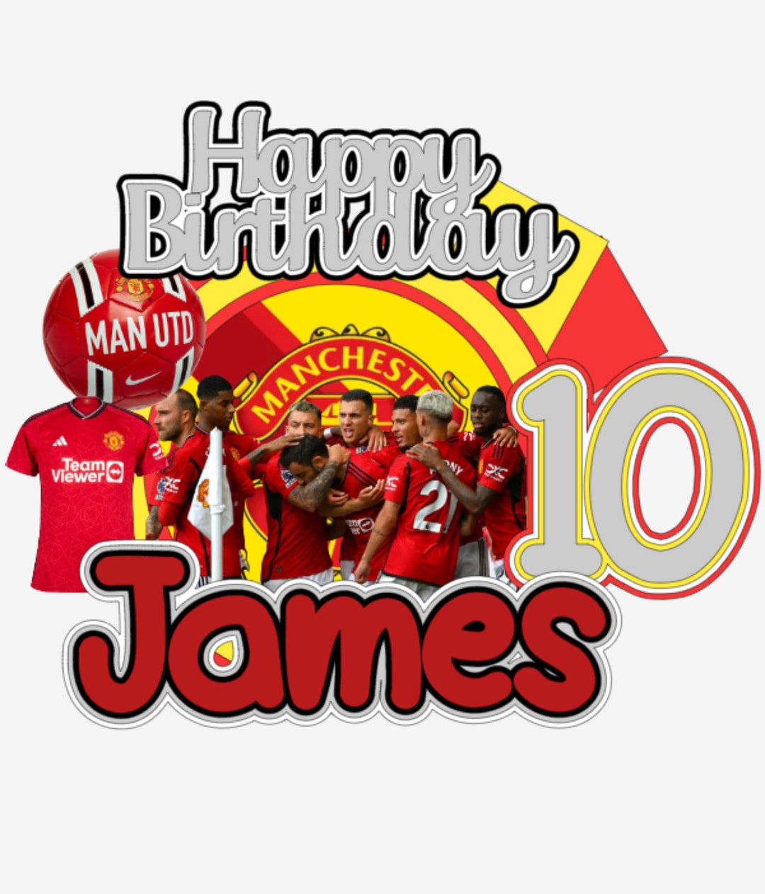 Manchester United Soccer Player Cake Topper Party Favors - Etsy