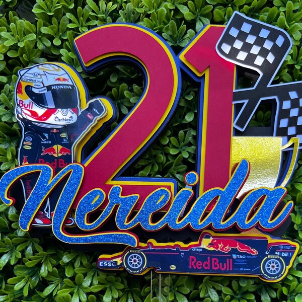 Formula One Red Bull Cake Topper - Etsy
