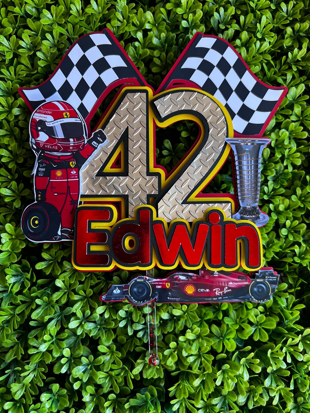 Formula 1 Ferrari Racing Cake Topper - Etsy