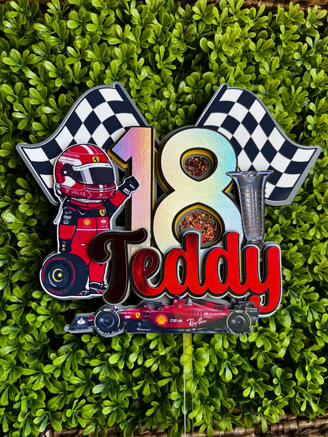 Formula 1 Ferrari Racing Cake Topper - Etsy