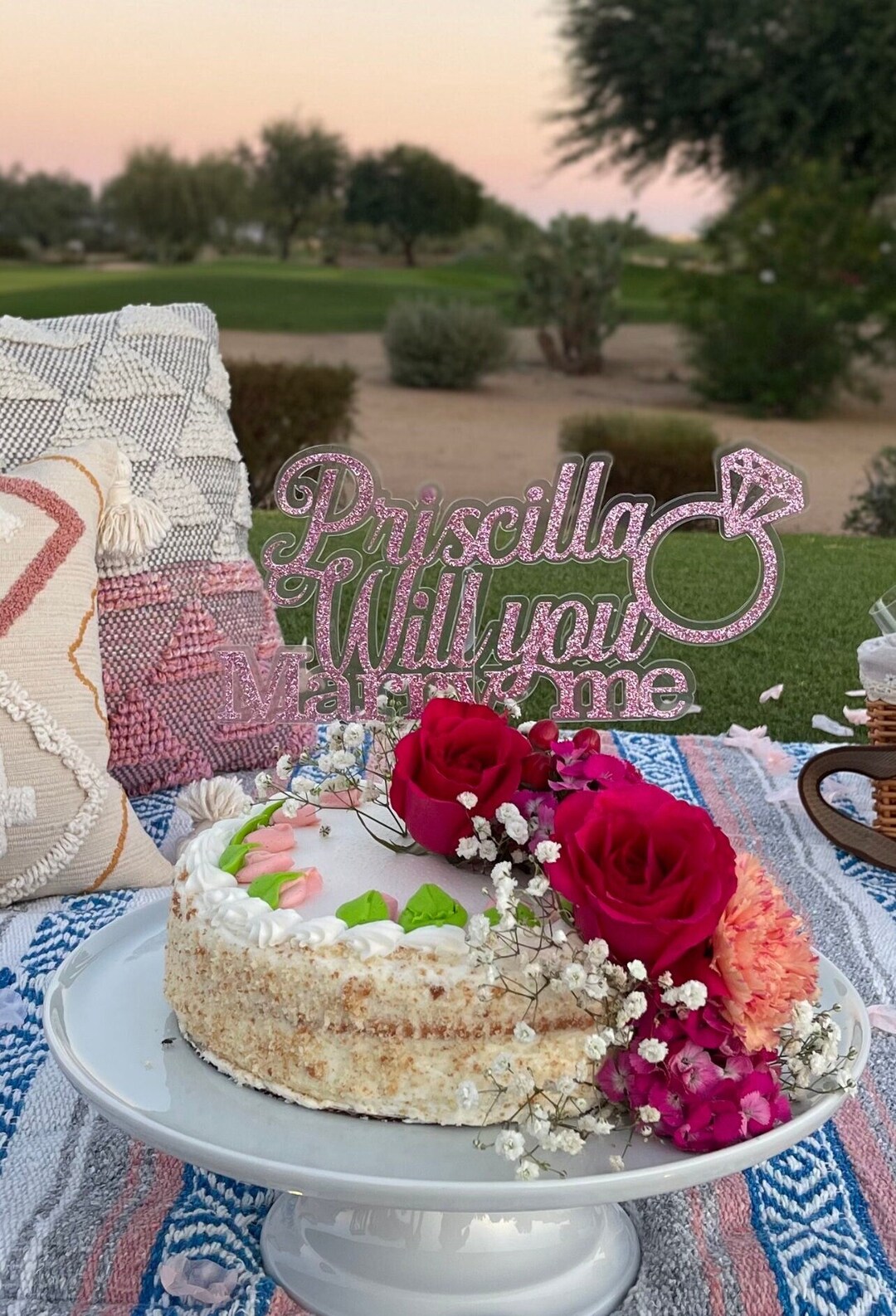 Custom Will You Marry Me Cake Topper. - Etsy