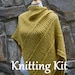 Merino Wool Shawl / Knitting Kit / Pattern Yarn Needles - Etsy