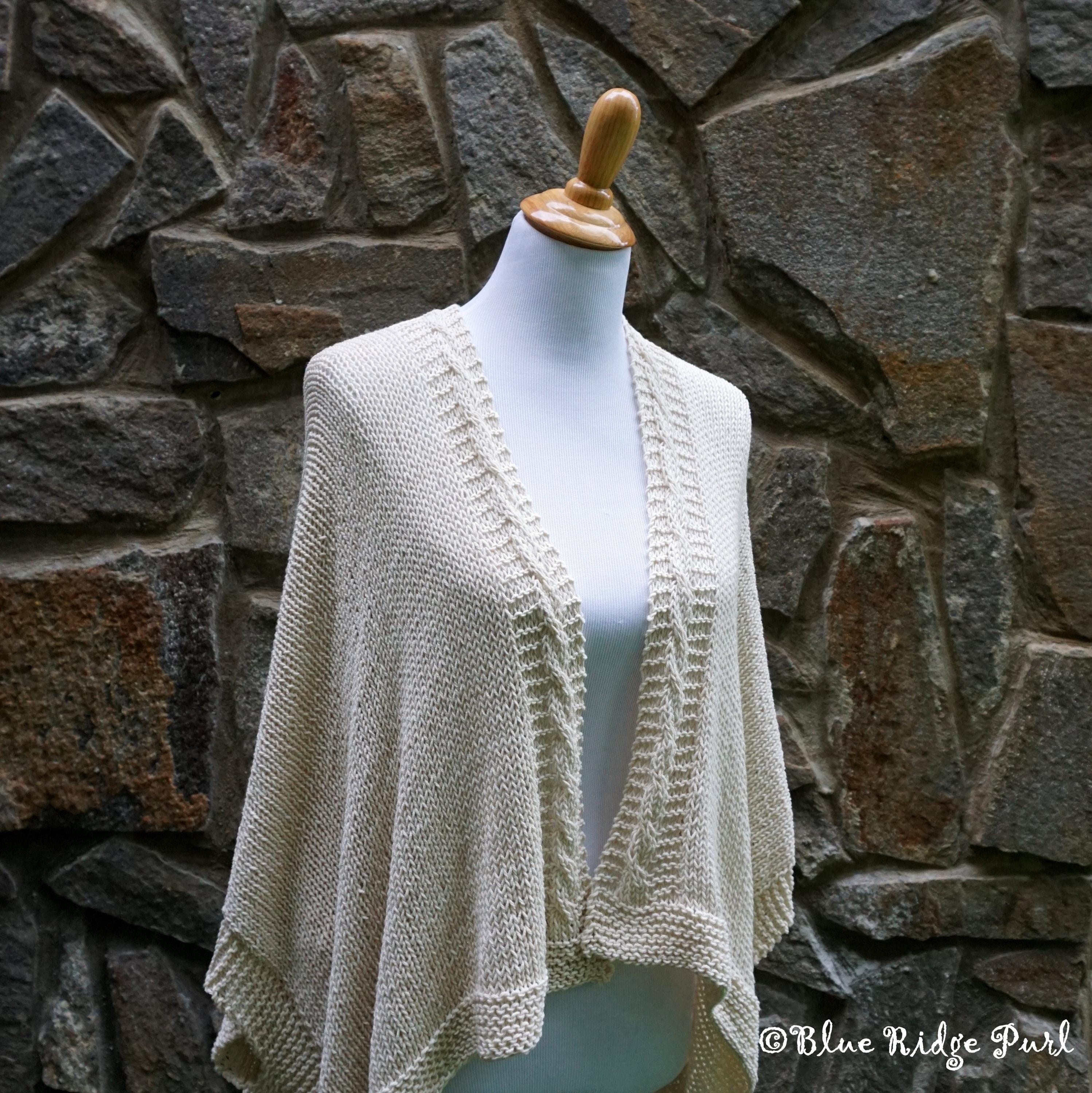 Sweater Shrug Knitting Kit, Lightweight Knit Shawl Wrap Bolero, Printed ...