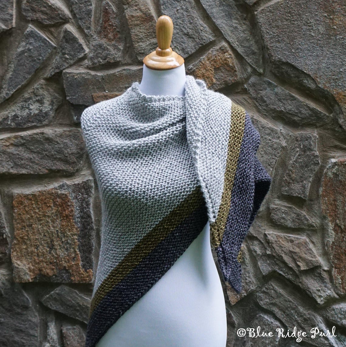 Large Knitted Triangle Wrap, Outlander Rent Shawl, Hand Knit Shawl With ...