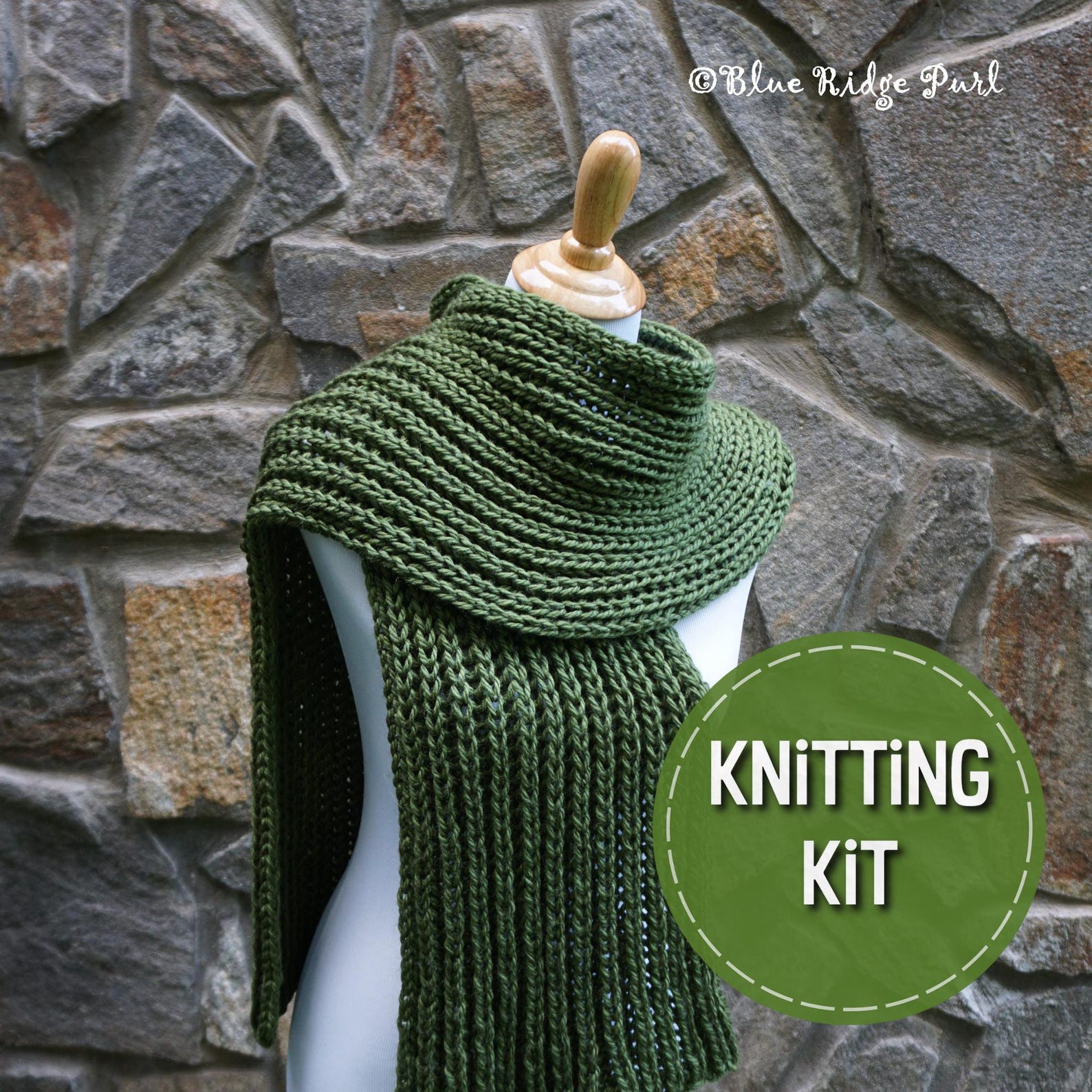 Scarf Knitting Kit, Merino Wool, Chunky Scarf Knitting Kit, Pattern ...