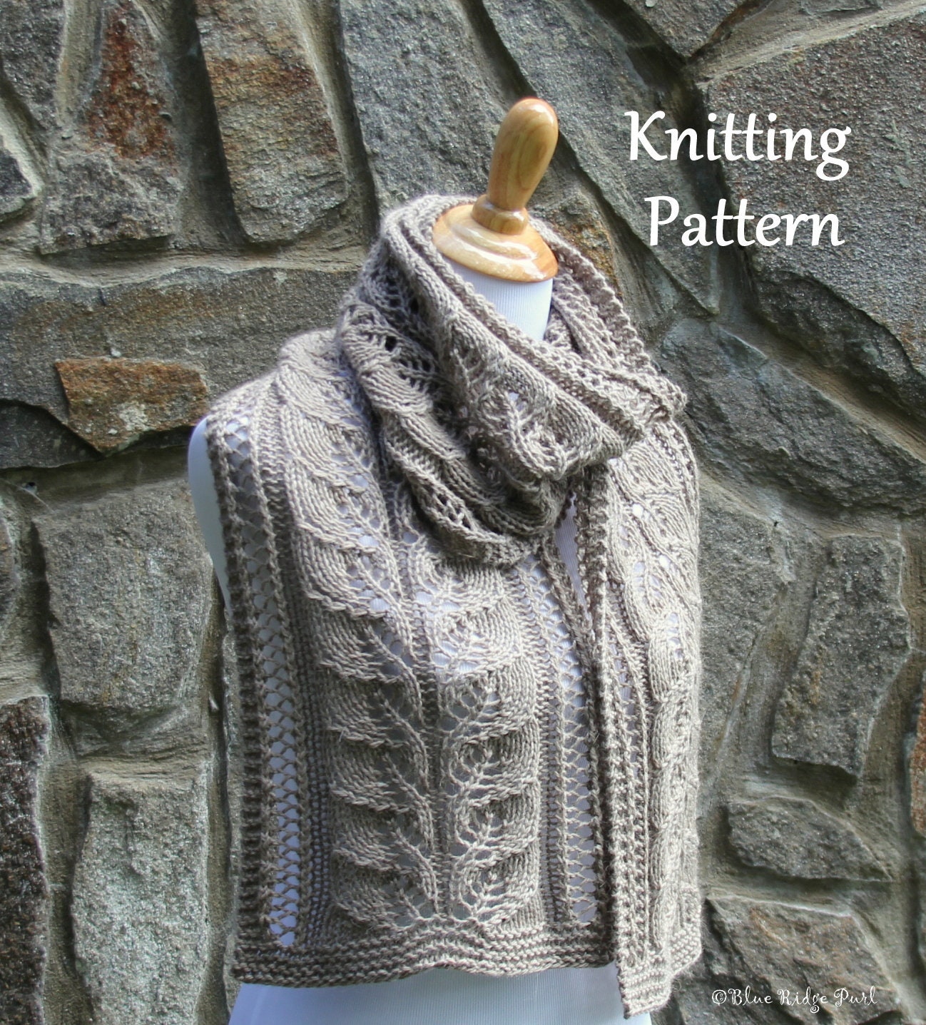 Scarf Knitting Pattern Cascading Leaves Scarf PDF Pattern - Etsy