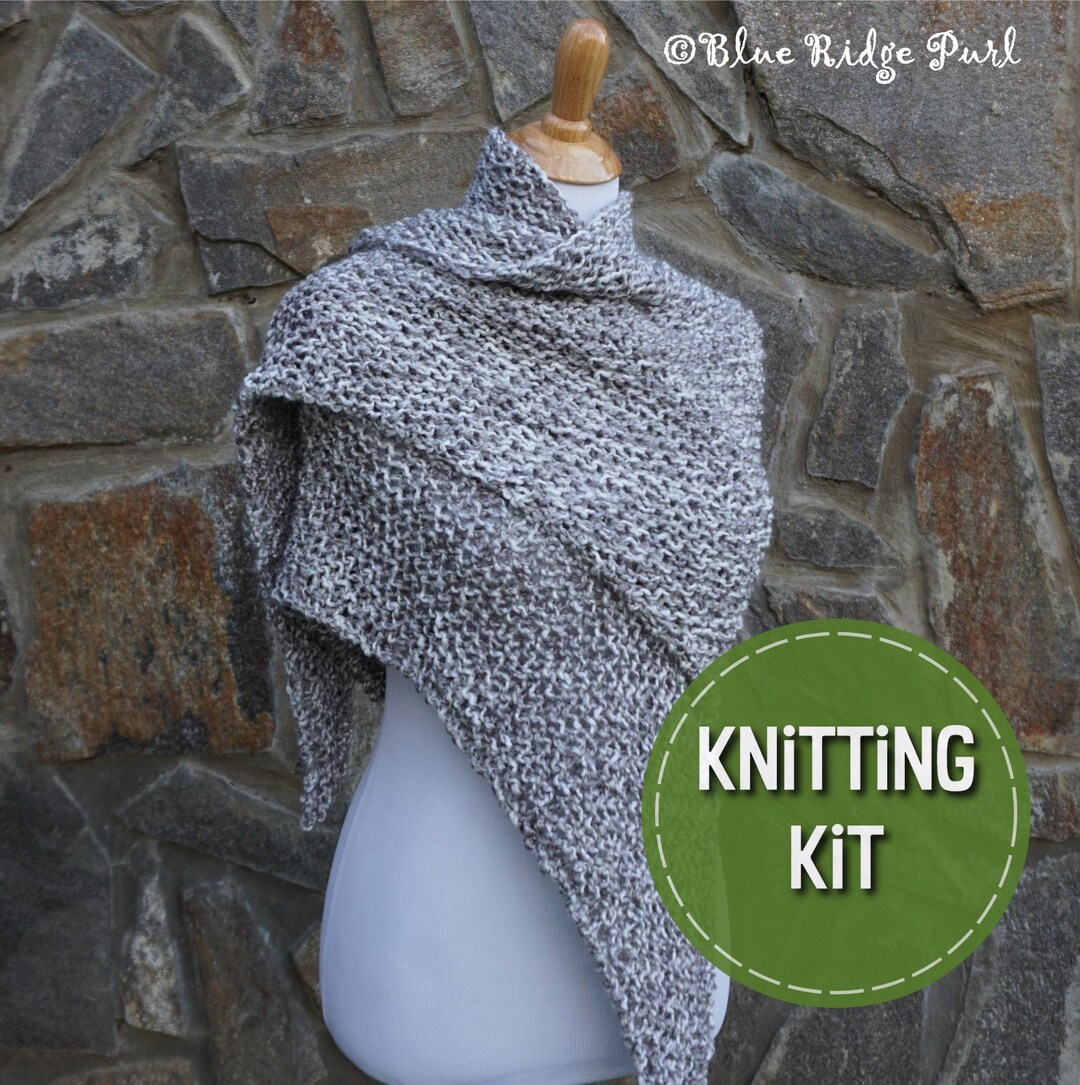 Outlander Shawl Knitting Kit, DIY Knitting Kit, Bulky Yarn Shawl Kit ...