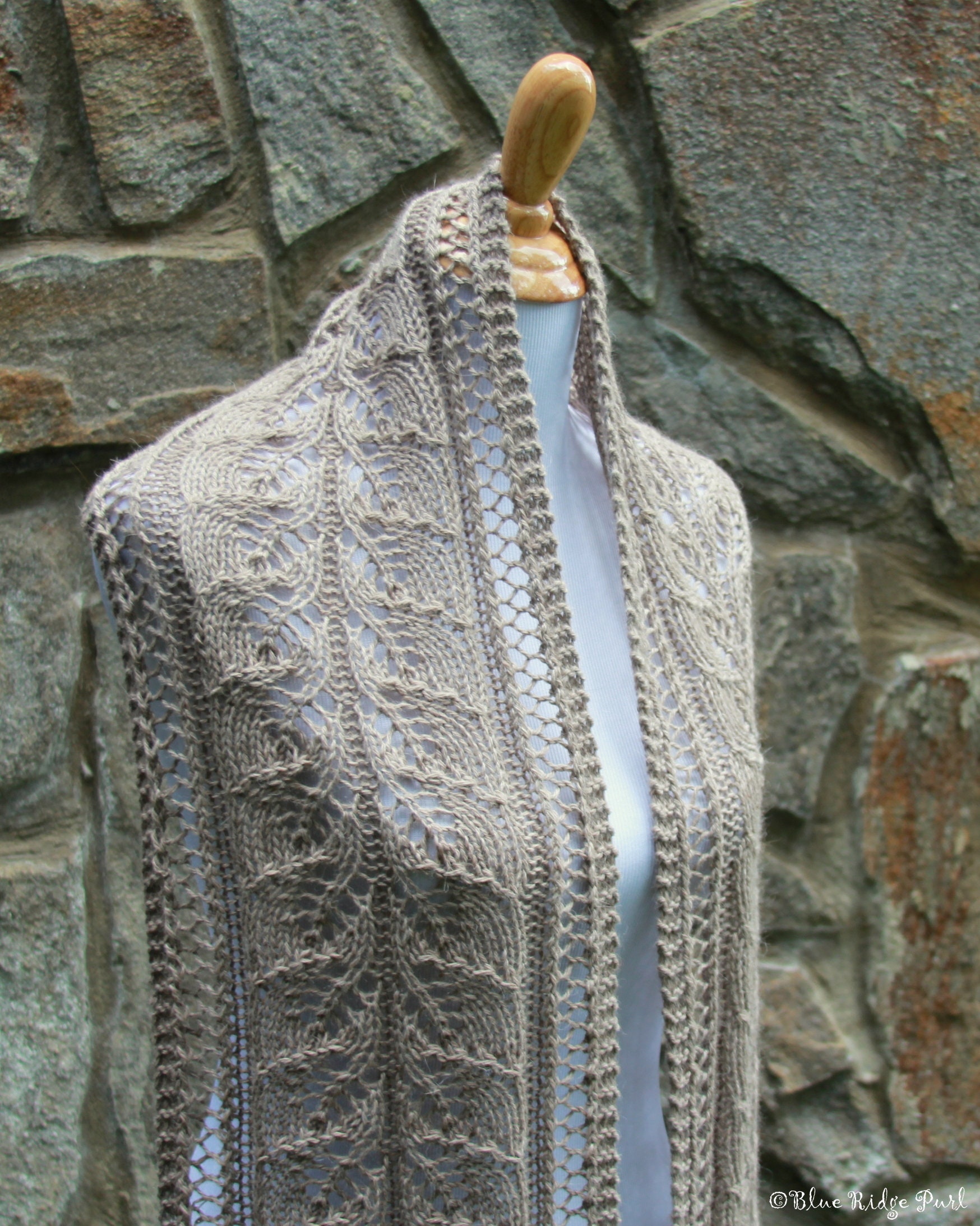 Scarf Knitting Pattern Cascading Leaves Scarf PDF Pattern - Etsy