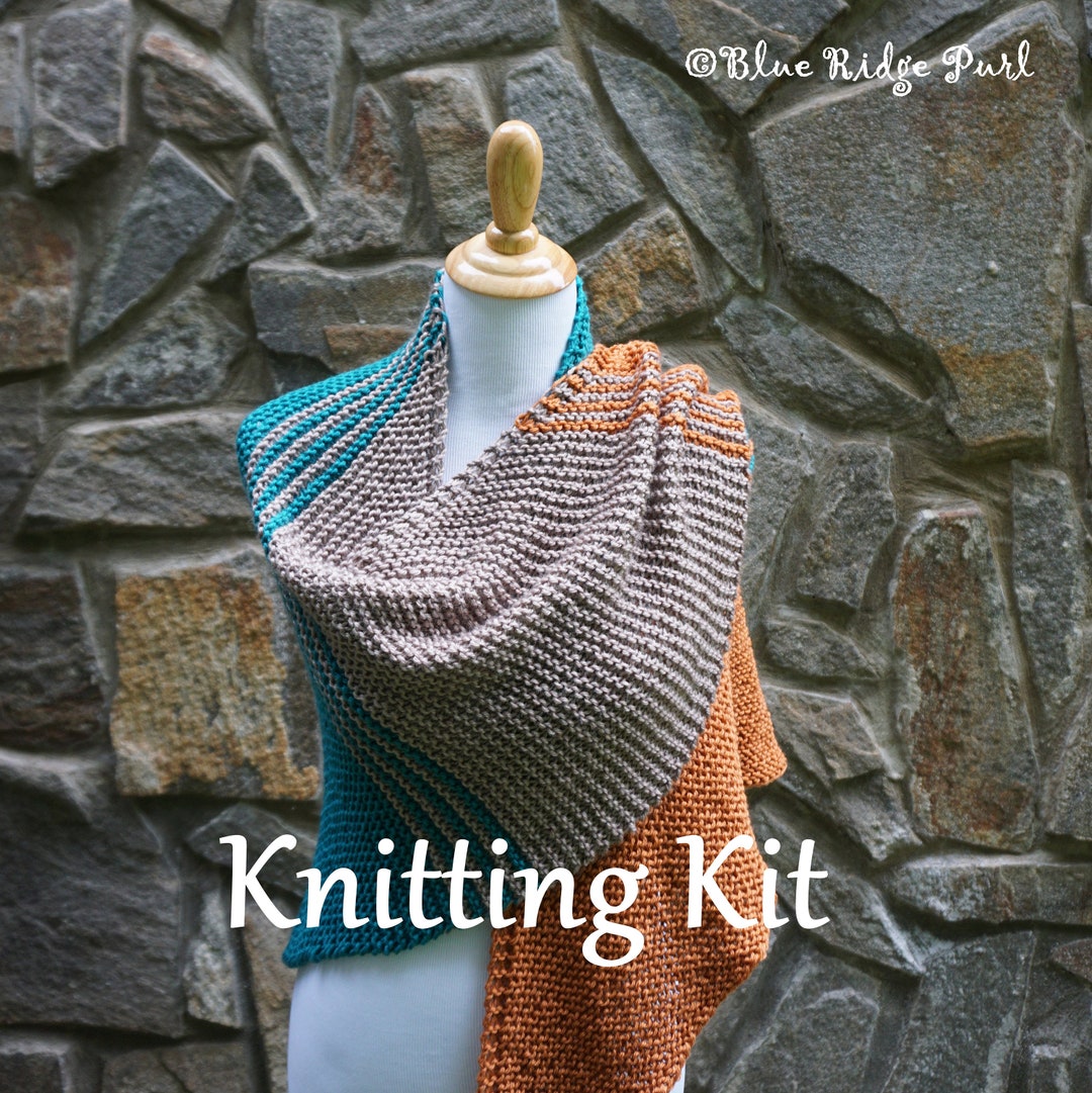 Shawl Knitting Kit, Merino Wool Shawl Kit, Pattern, Yarn, Needles - Etsy