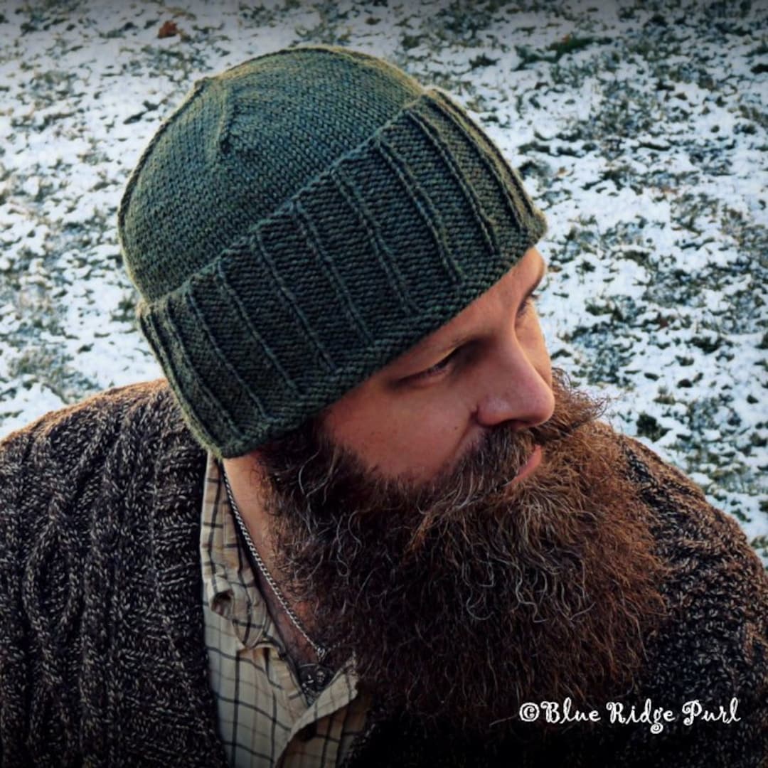 World War 2 Inspired Watchman's Cap, Men's Hand Knitted Hat, Men's Knit ...