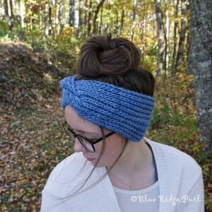 Merino Wool Knit Headband, Messy Bun Headband, Hand Knitted Ear Warmer ...