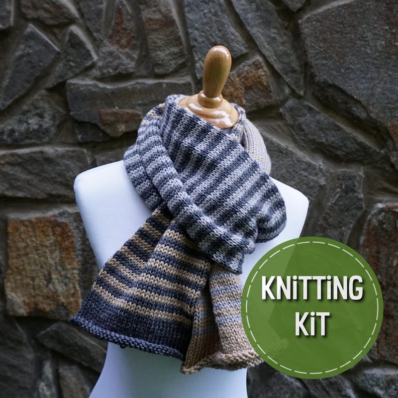 Knit Scarf With Print - Etsy