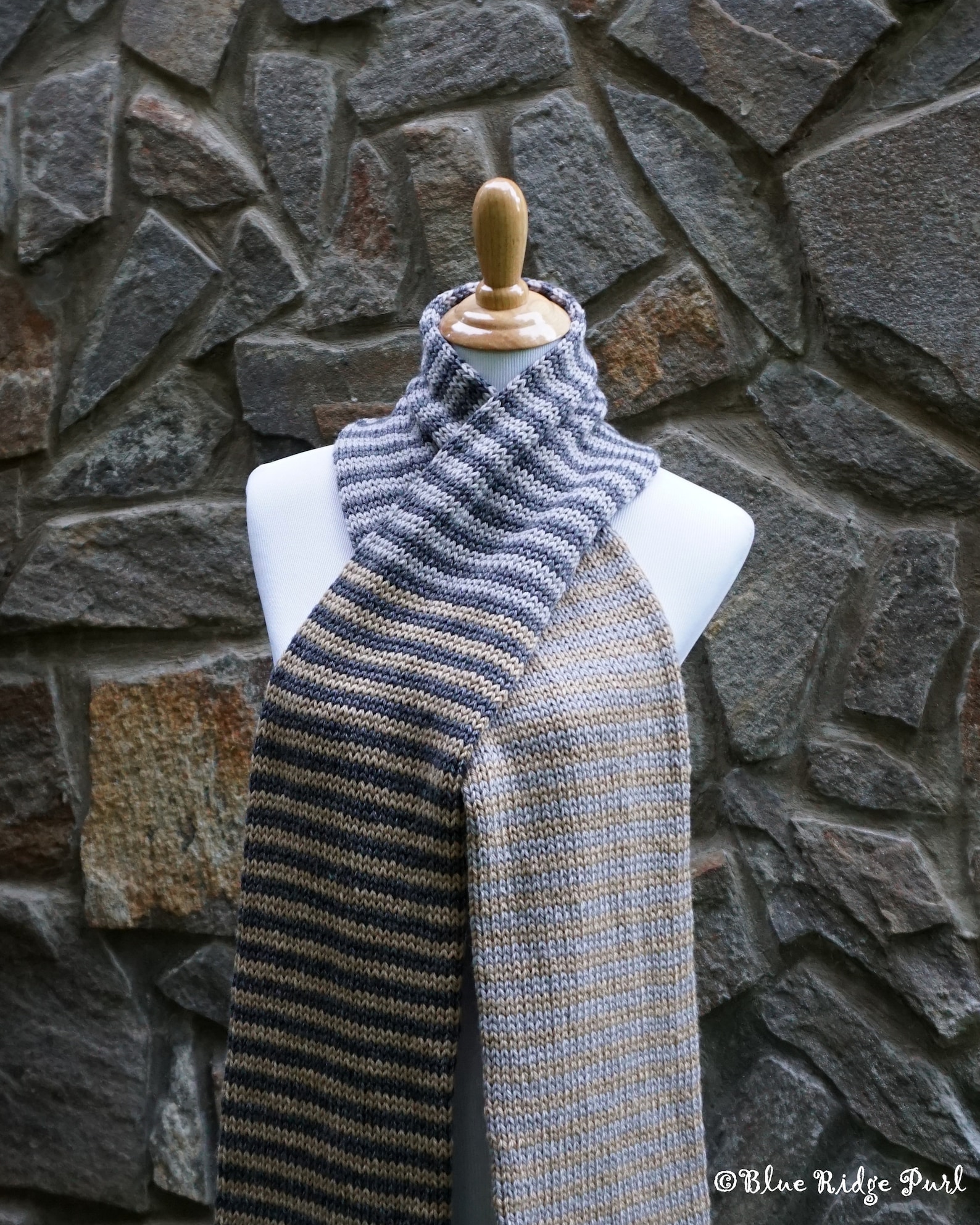 Striped Scarf Knitting Kit, DIY Scarf Kit, Printed Pattern, Yarn ...