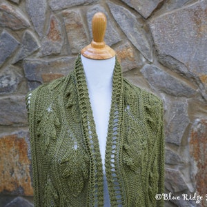 Green Hand Knitted Scarf, Autumn Leaves Scarf, 100% Wool - Etsy