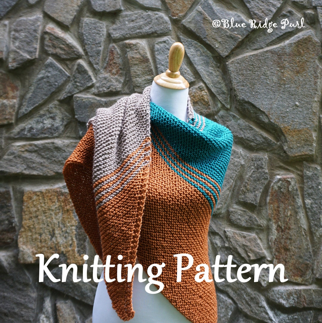 Shawl Knitting Pattern, Merino Wool, Striped Shawl Pattern - Etsy