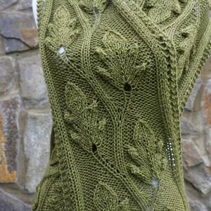 Green Hand Knitted Scarf, Autumn Leaves Scarf, 100% Wool - Etsy