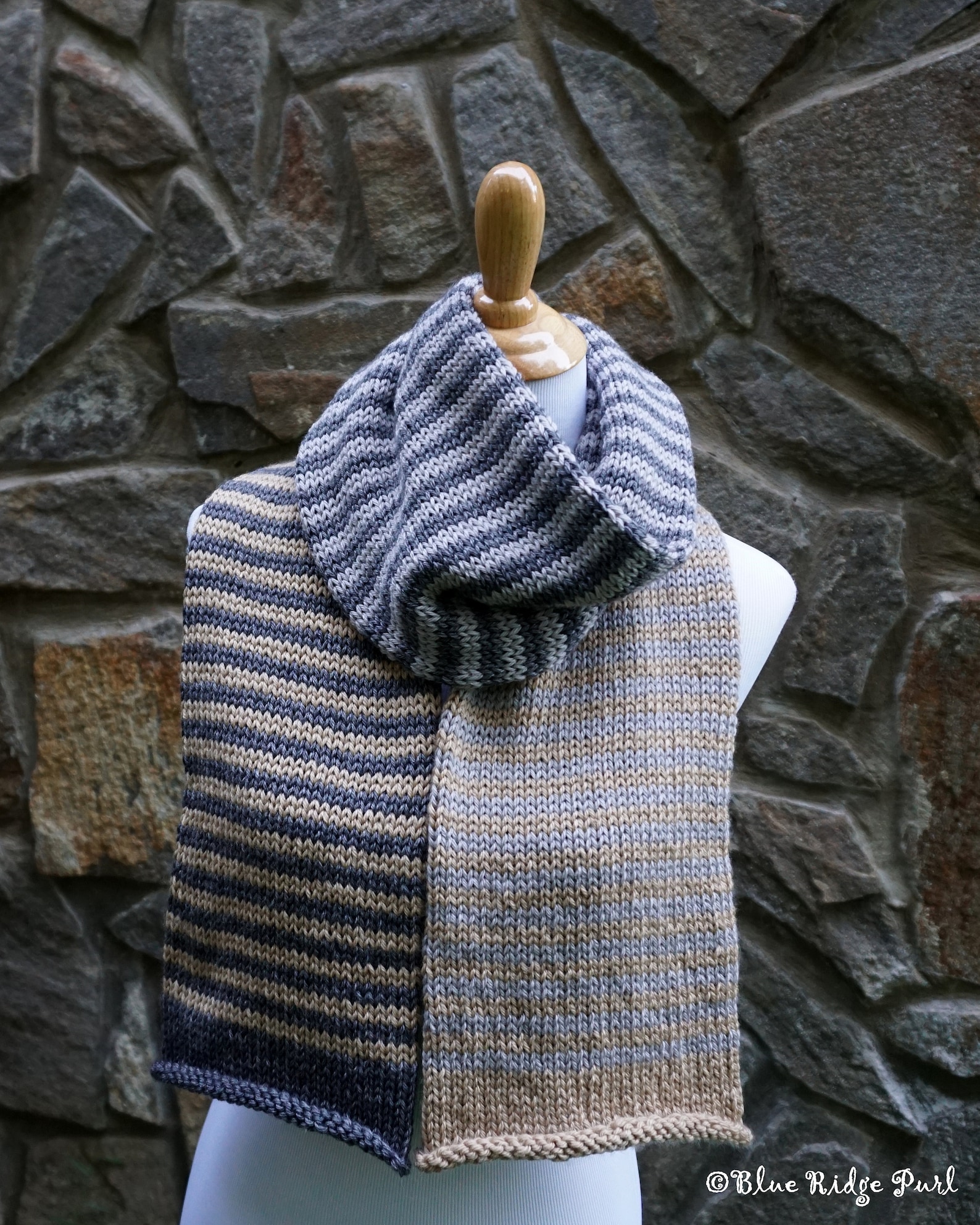 Striped Scarf Knitting Kit / DIY Scarf Kit / Printed Pattern / - Etsy