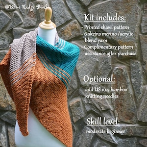 Shawl Knitting Kit, Merino Wool Shawl Kit, Pattern, Yarn, Needles - Etsy