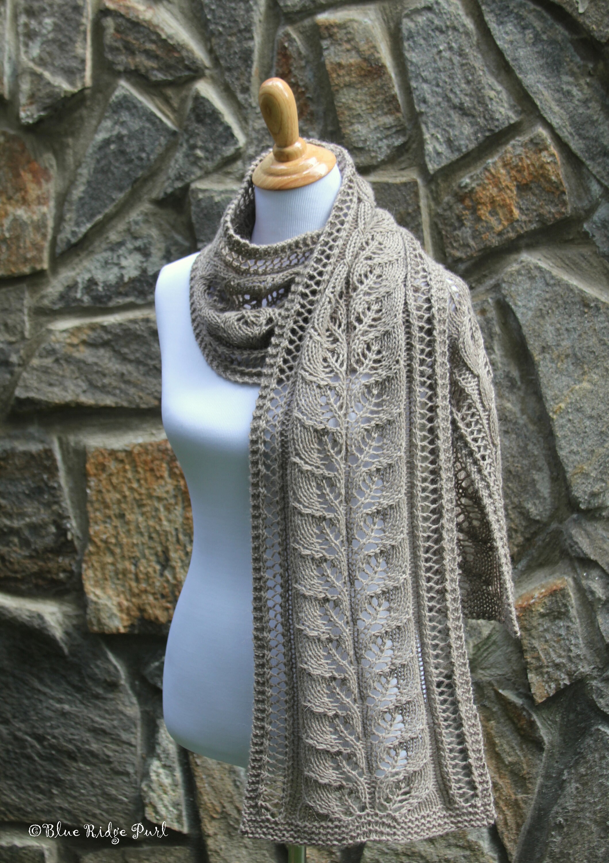 Scarf Knitting Pattern Cascading Leaves Scarf PDF Pattern - Etsy