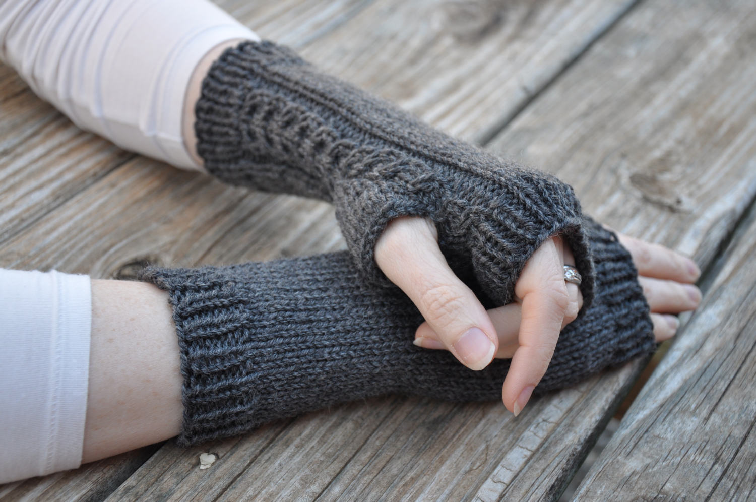 Hand Knit Cabled Fingerless Gloves, Women's Fingerless Mitts, Wool Arm ...