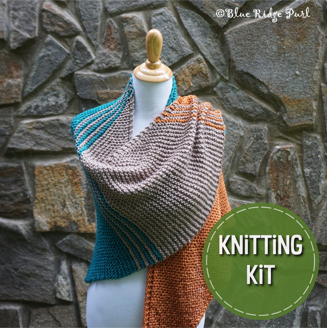Shawl Knitting Kit, Merino Wool Shawl Kit, Pattern, Yarn, Needles - Etsy