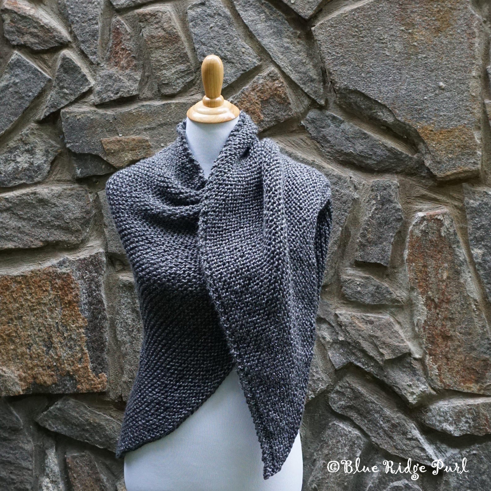 Outlander, Outlander Hand Knit Shawl, Knitted Triangle Shawl, Gray Knit ...