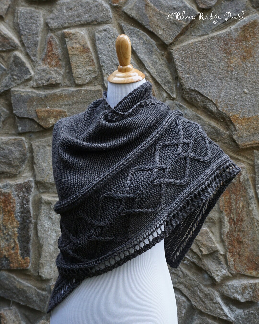 Large Knit Shawl, Shield Maiden Shawl, Nordic Knit Wrap, Celtic Cables ...