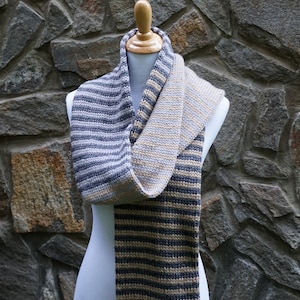 Striped Scarf Knitting Kit, DIY Scarf Kit, Printed Pattern, Yarn ...