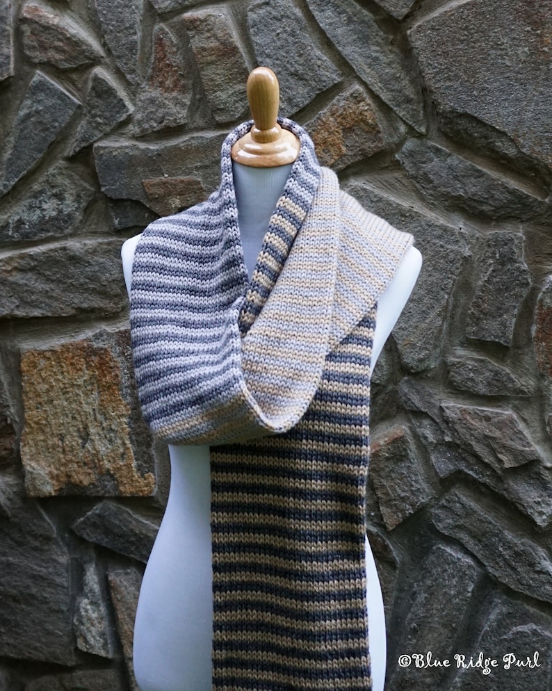 Striped Scarf Knitting Kit / DIY Scarf Kit / Printed Pattern / - Etsy