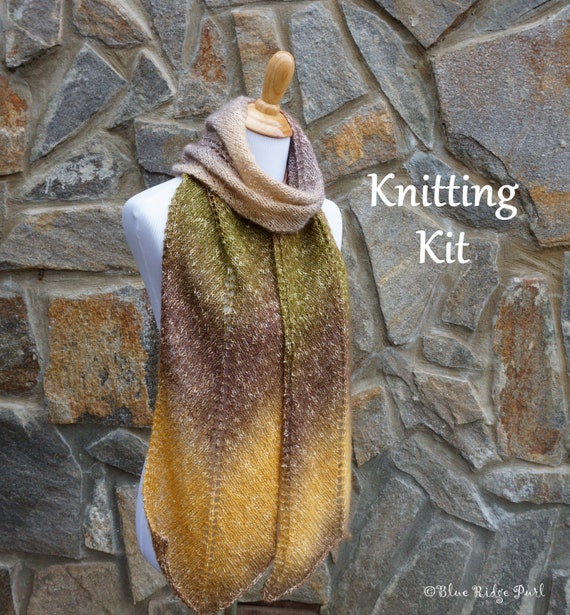 DIY Knitting Kit Scarf Knitting Kit / Printed Pattern Yarn - Etsy