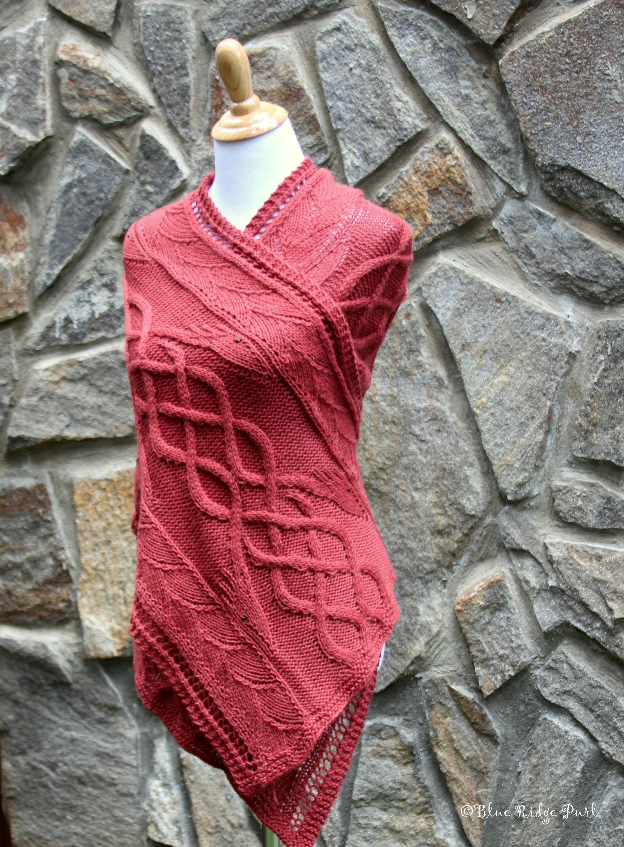 A Dance With Dragons Shawl, Celtic Dragon Knit Stole, Nordic Hand Knit ...