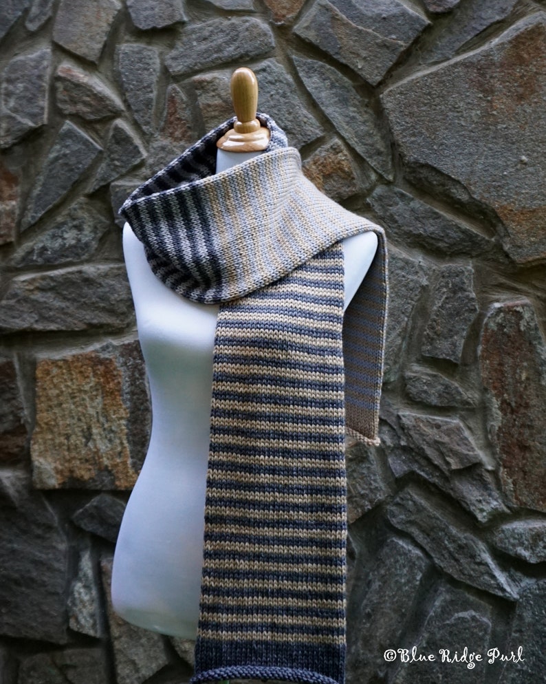 Striped Scarf Knitting Kit / DIY Scarf Kit / Printed Pattern / - Etsy