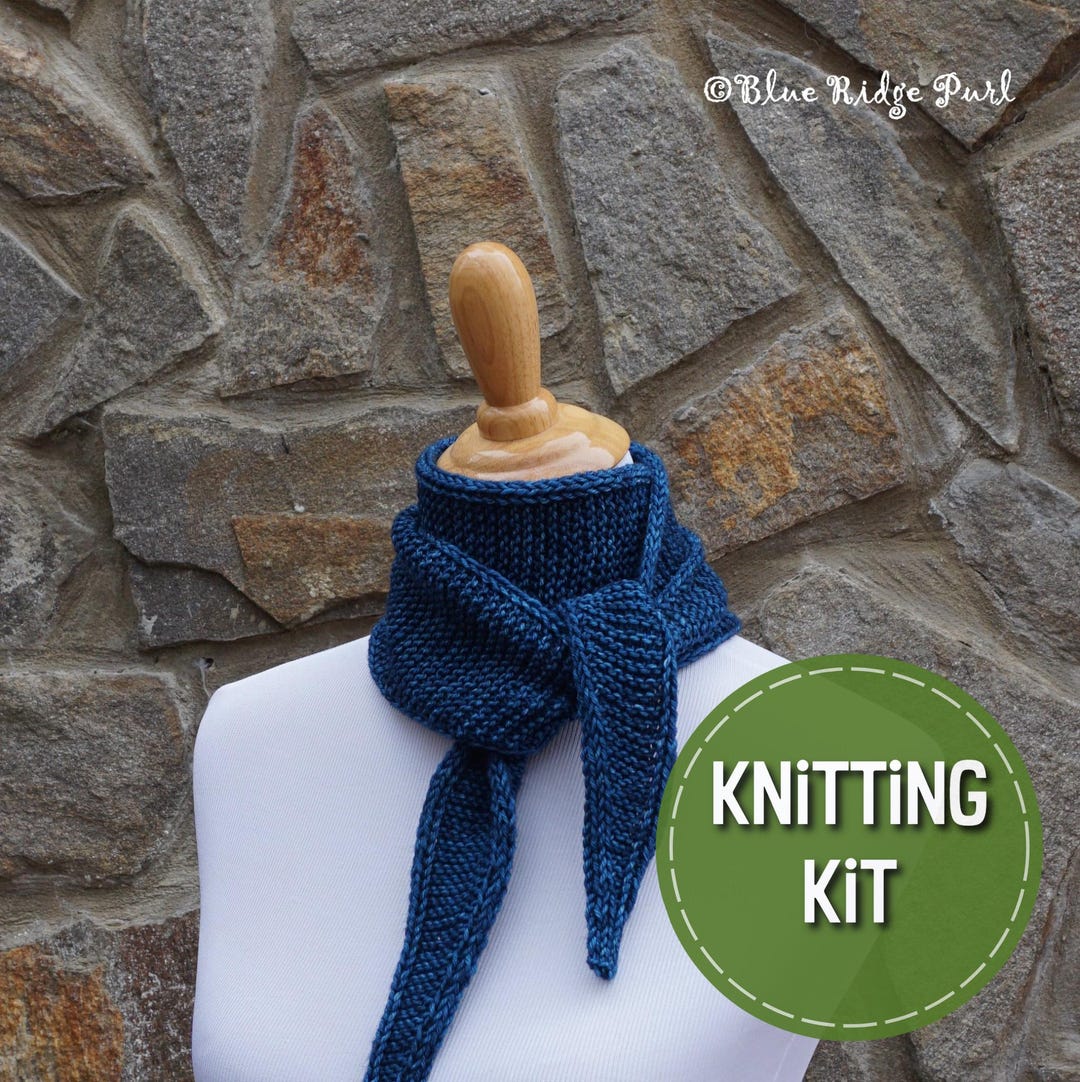 Carolina Scarf Knitting Kit, Women's Neckerchief, Small Scarf ...