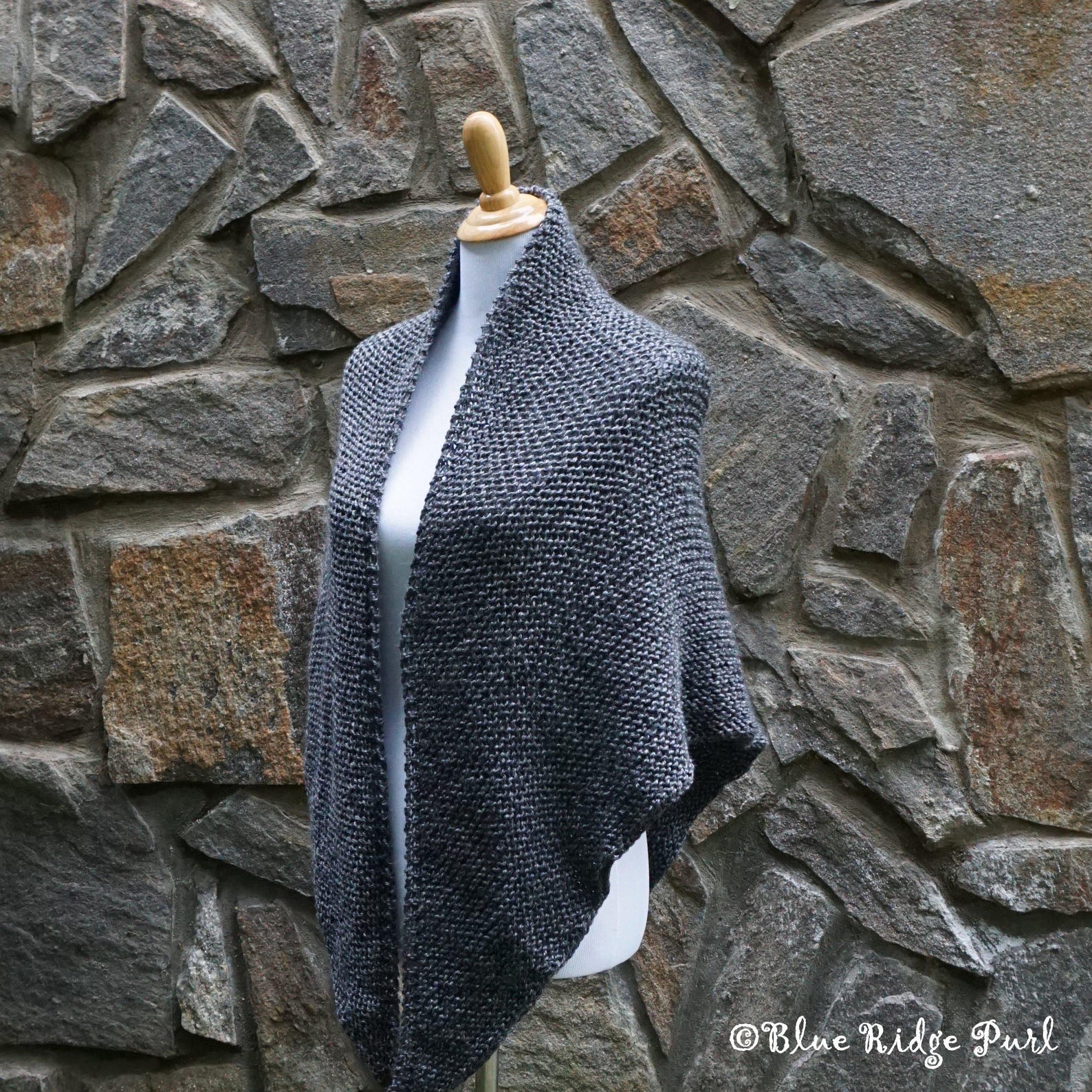 Outlander, Outlander Hand Knit Shawl, Knitted Triangle Shawl, Gray Knit ...