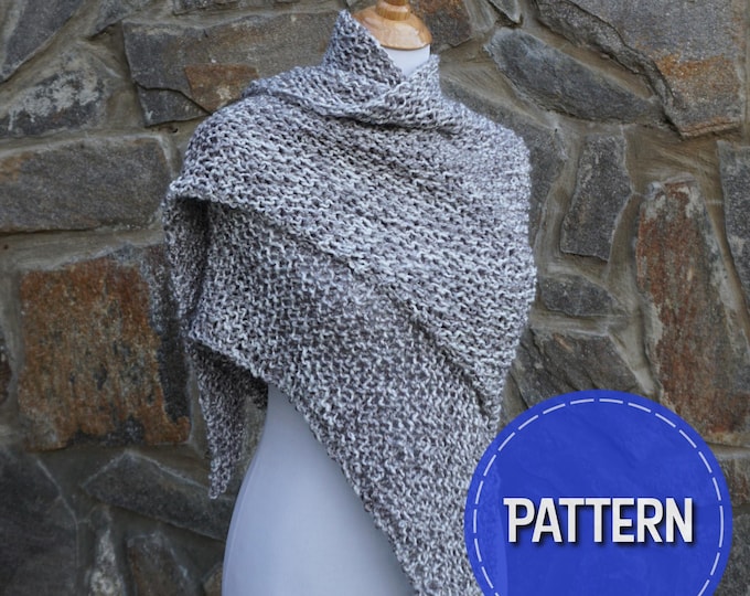 PDF Pattern Knit Shawl, Scottish Highlander Shawl Hand Knitting Pattern ...