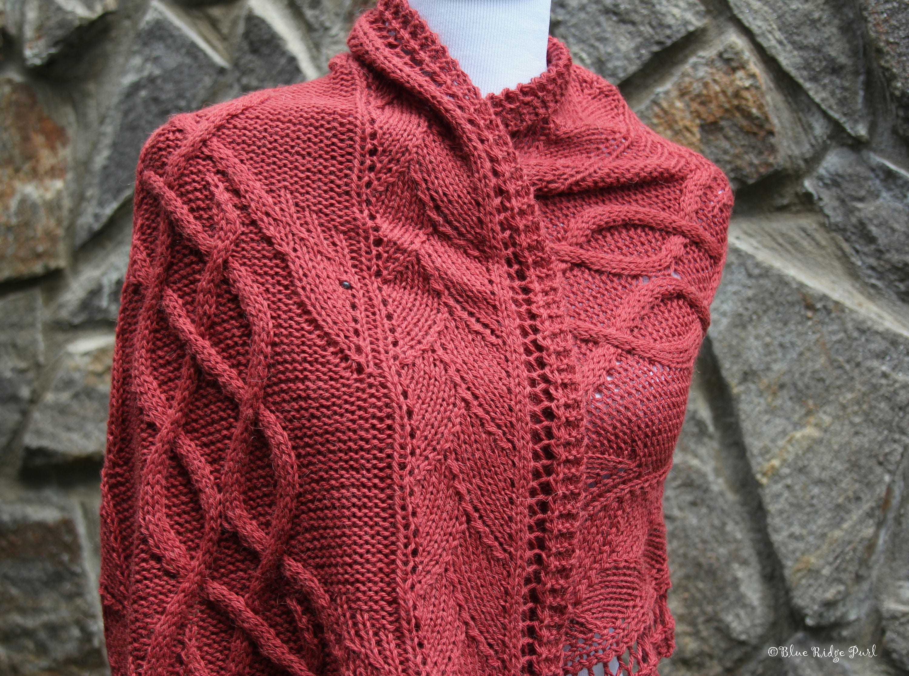 A Dance With Dragons Shawl, Celtic Dragon Knit Stole, Nordic Hand Knit ...