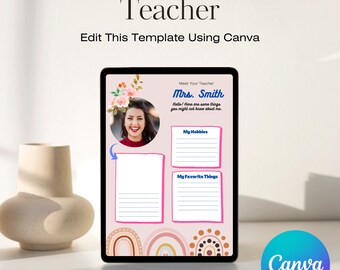 Meet Your Teacher Editable Canva Template - Etsy