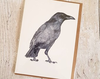 Crow card | Etsy