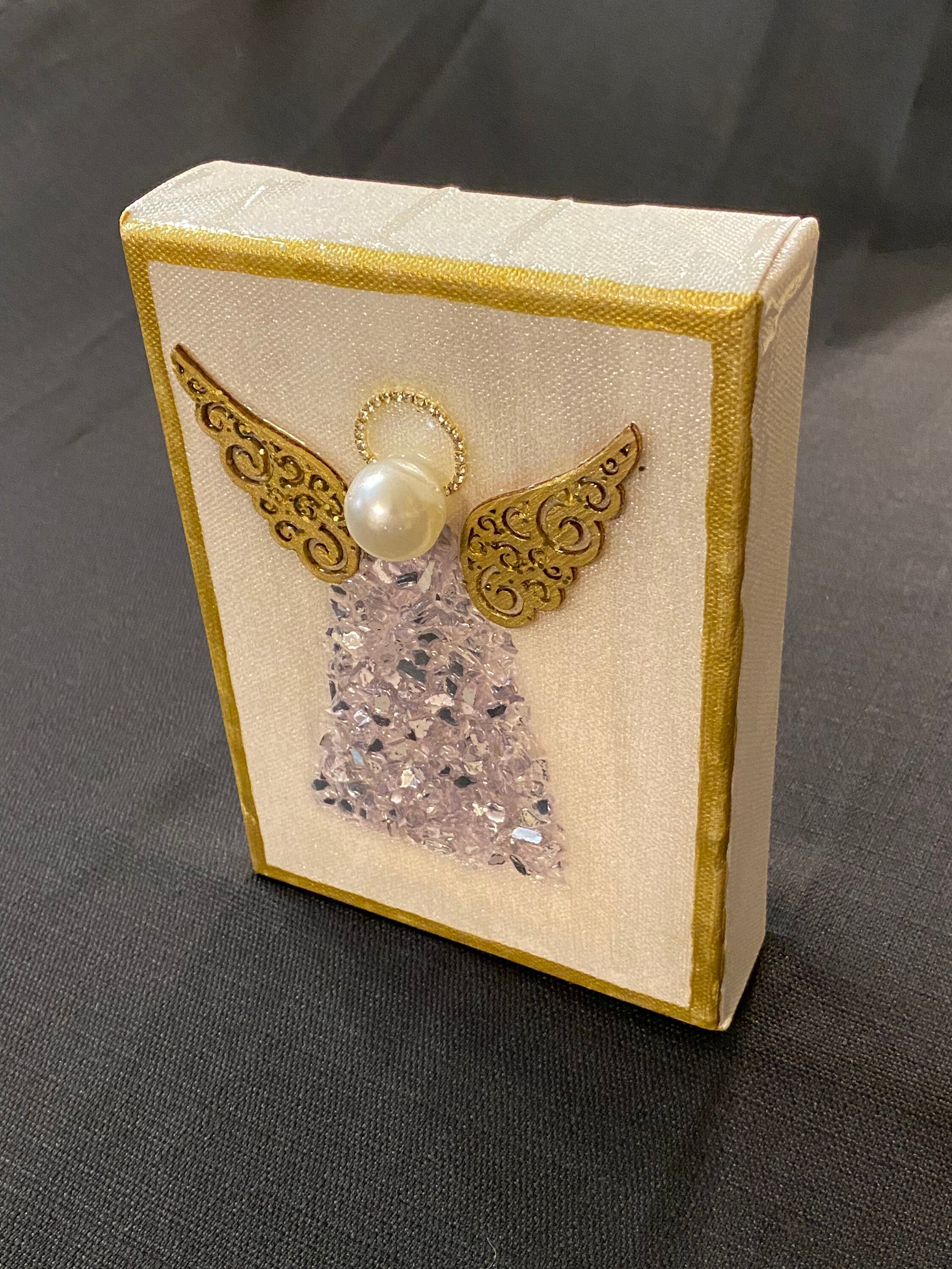 Resined Glass Angel on Canvas - Etsy