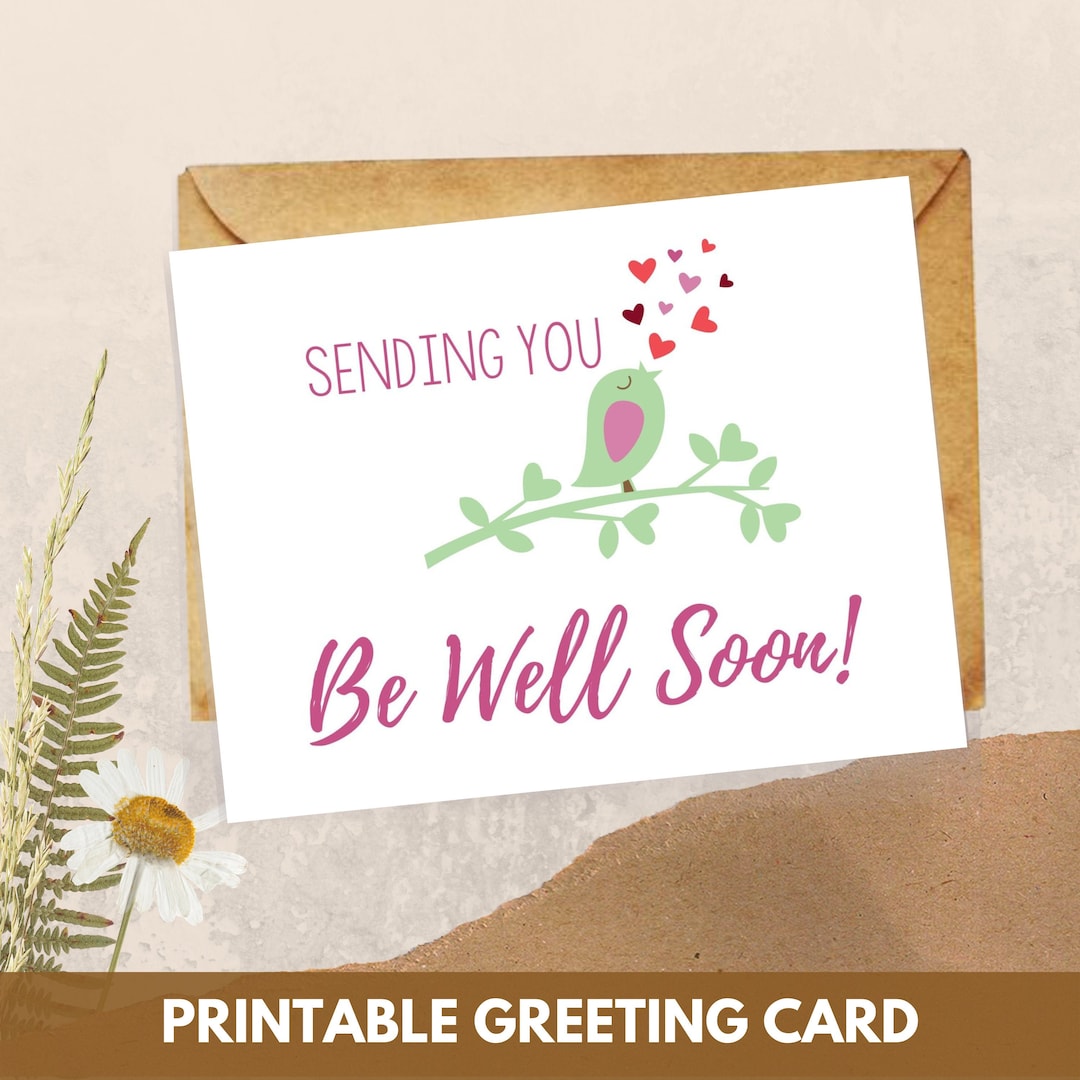 Be Well Soon Printable Card, Printable Be Well Soon Card, Downloadable ...