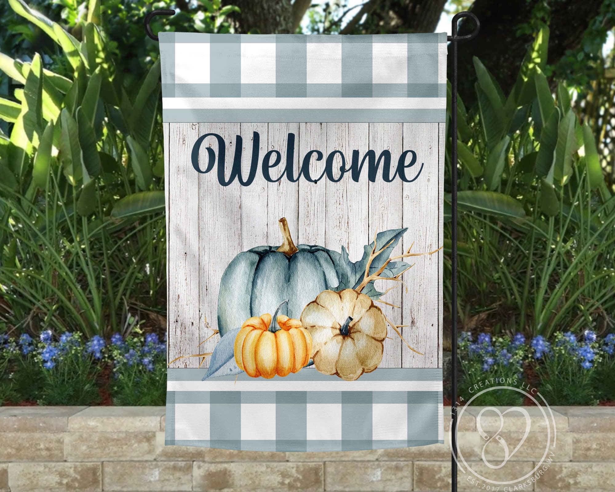 Fall Garden Flag Autumn Welcome Garden Flags Family | Etsy