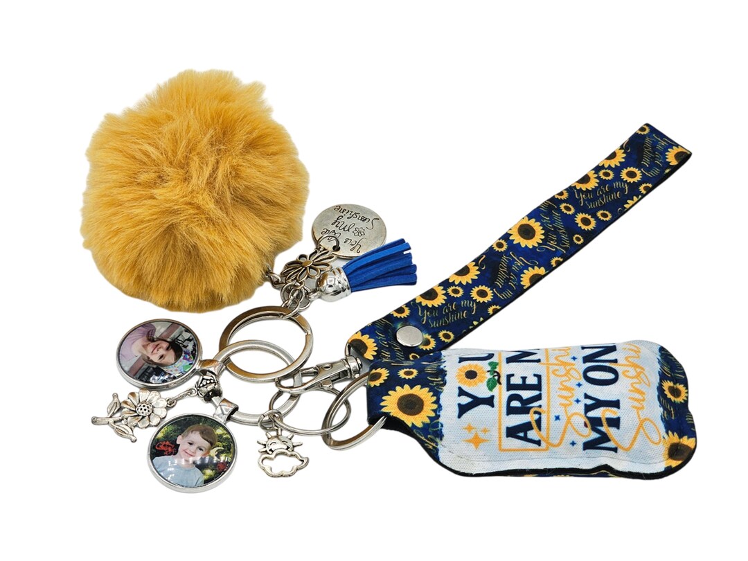 My Only Sunshine Keychain / Personalized Photo Keychain / Sunflower ...