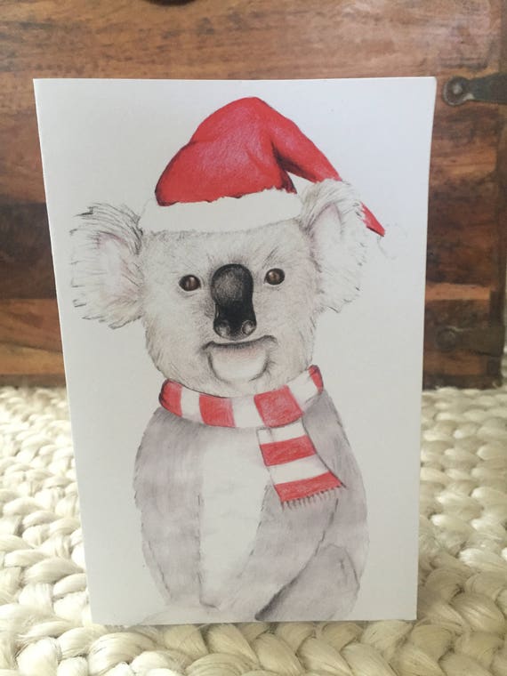 Koala Christmas Card | Etsy