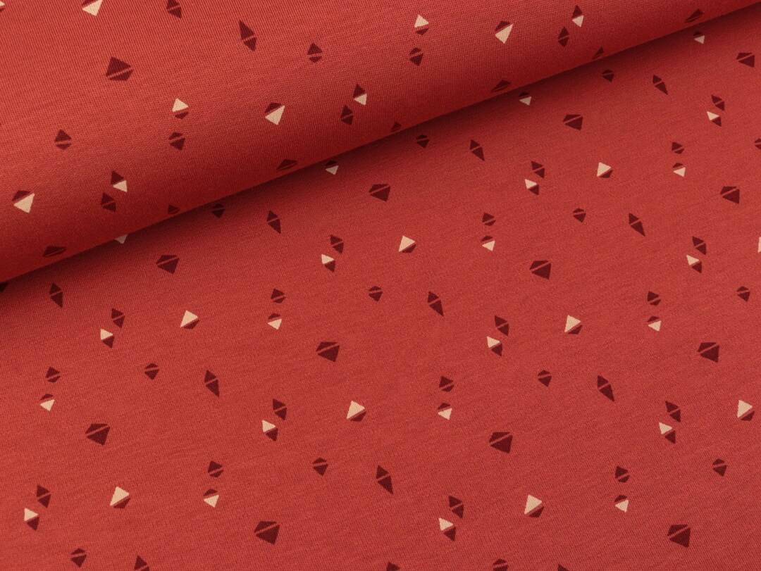 Interlock Jersey Bueno Triangles colorés sur Terracotta (15,90 EUR ...